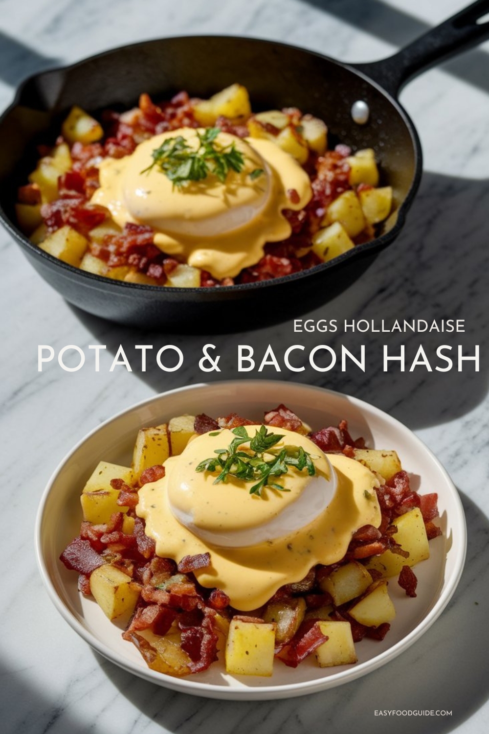 Hollandaise Eggs Potato & Bacon Hash - Easy Food Guide