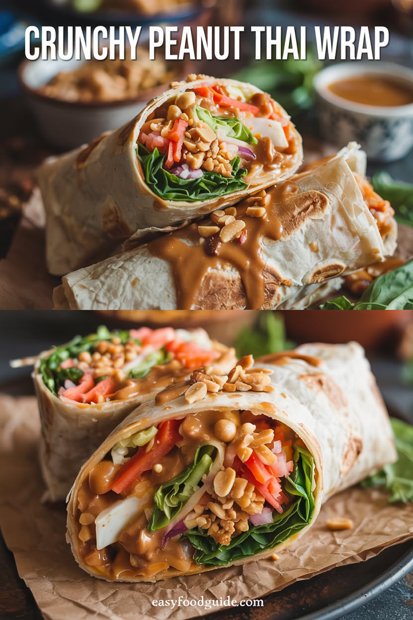 Colorful Crunchy Peanut Thai Wrap - Easy Food Guide