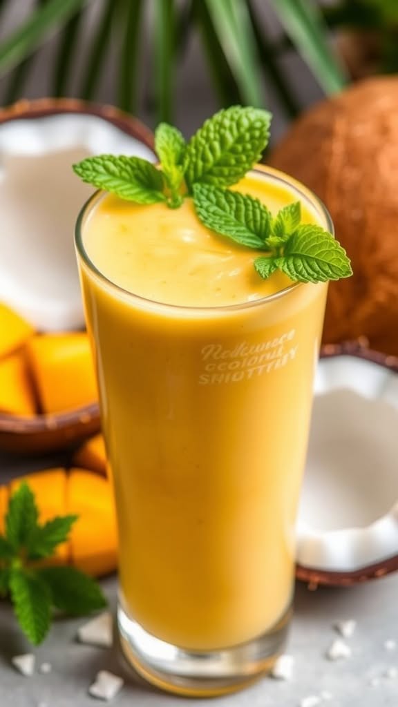 Mango Coconut Yogurt Agave Syrup Smoothie | EasyFoodGuide