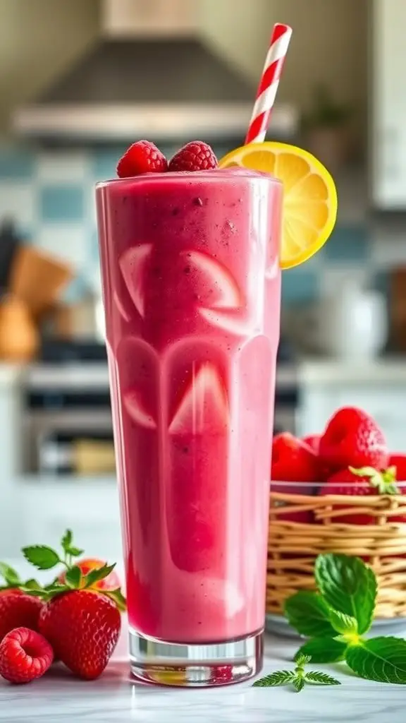 Strawberry Raspberry Lemon Juice Smoothie - Easy Food Guide