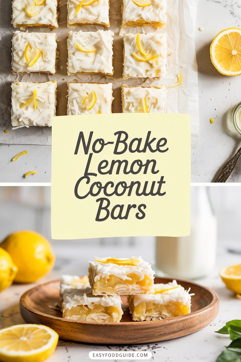 Refreshing No-Bake Lemon Coconut Bars - Easy Food Guide