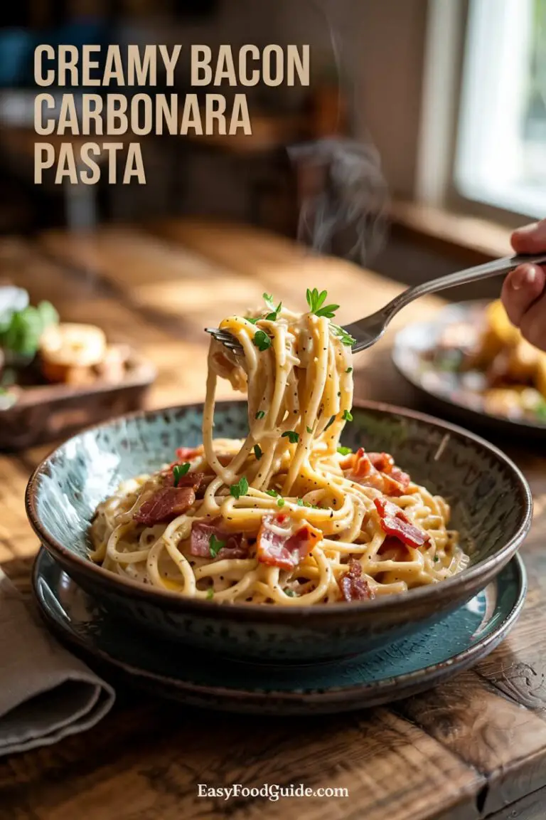 Creamy Bacon Carbonara Pasta Recipe - Easy Food Guide