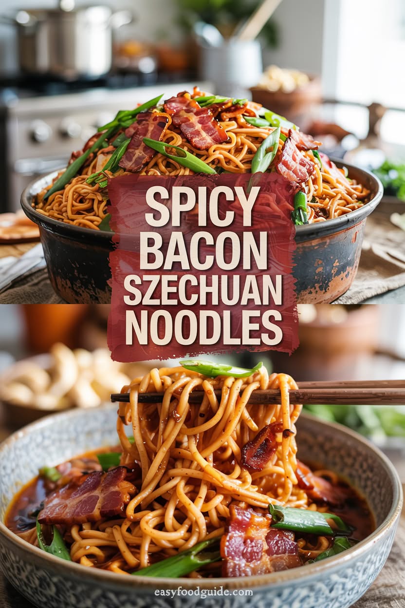 Spicy Bacon Szechuan Noodles Recipe - Easy Food Guide