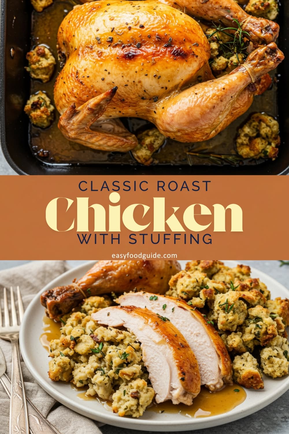 Classic Roast Chicken with Herb Stuffing - Easy Food Guide