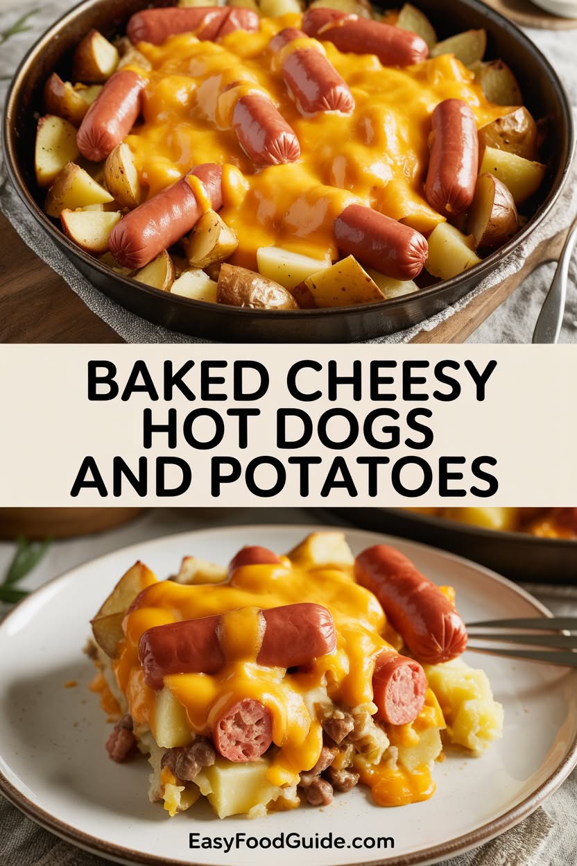Baked Cheesy Hot Dogs & Potatoes Casserole - Easy Food Guide