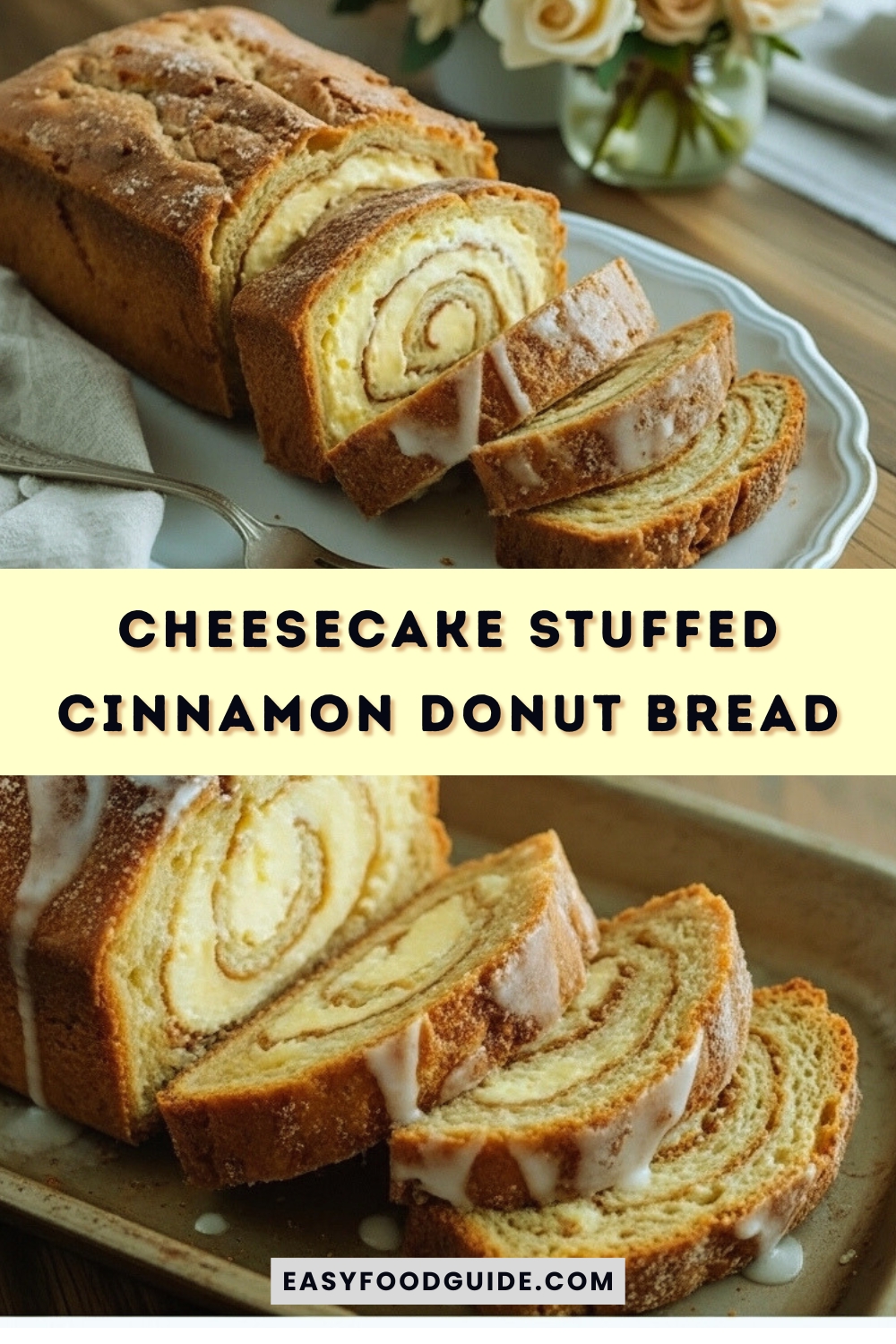 Cheesecake Stuffed Cinnamon Donut Bread - Easy Food Guide