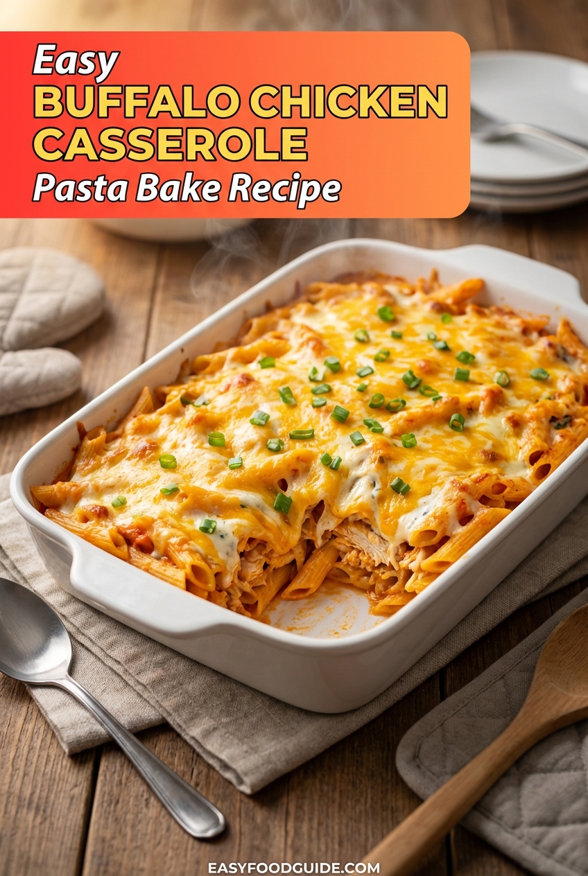 Easy Buffalo Chicken Casserole Pasta Bake - Easy Food Guide