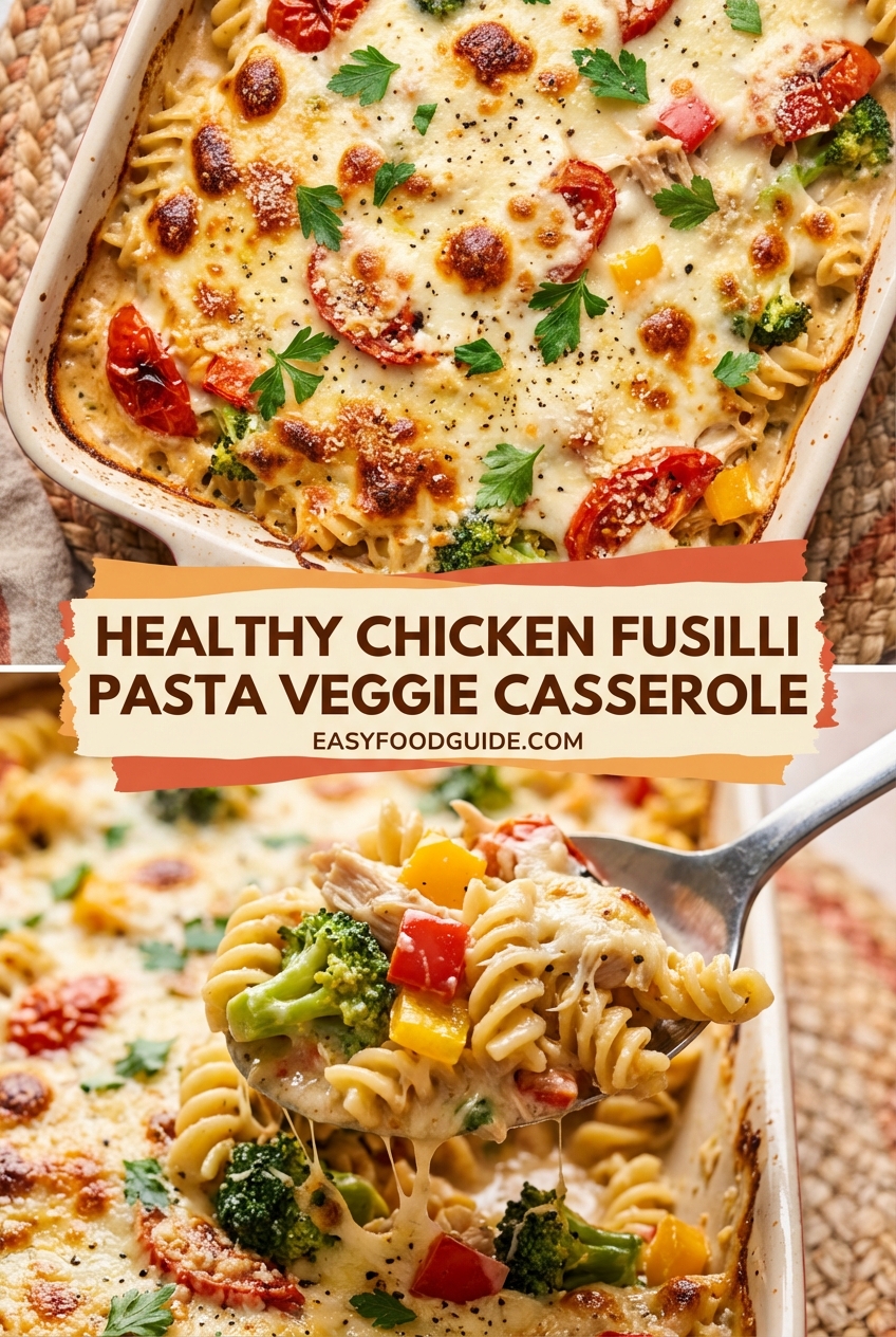 Chicken Fusilli Pasta Veggie Casserole - Easy Food Guide